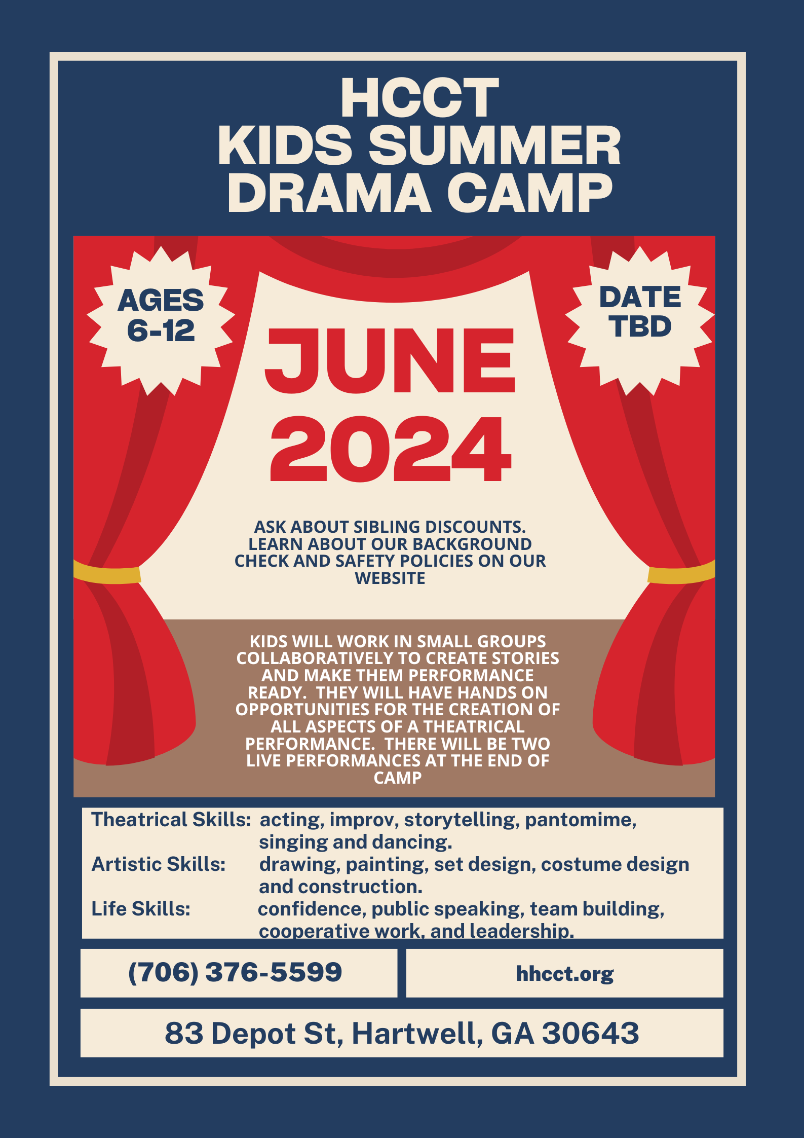 HCCT Kids Summer Drama Camp - Hart County Community Theatre, Inc.
